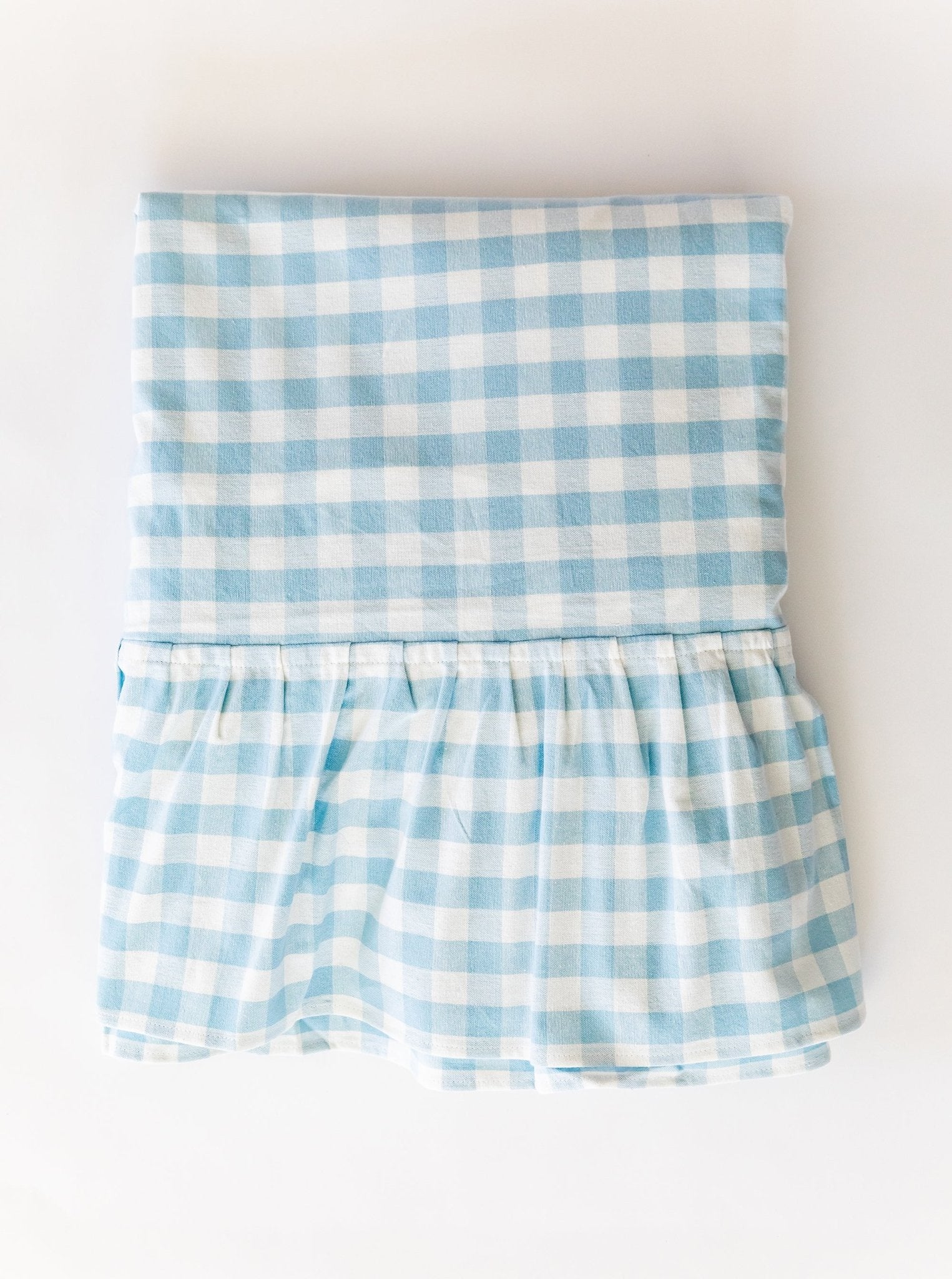 Blue Ruffled Gingham Tablecloth – House of Jade Home